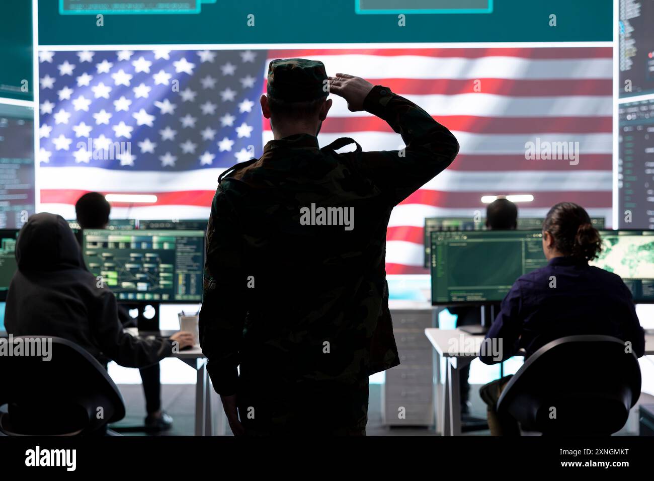 United States army soldier presenting his salute in government ...