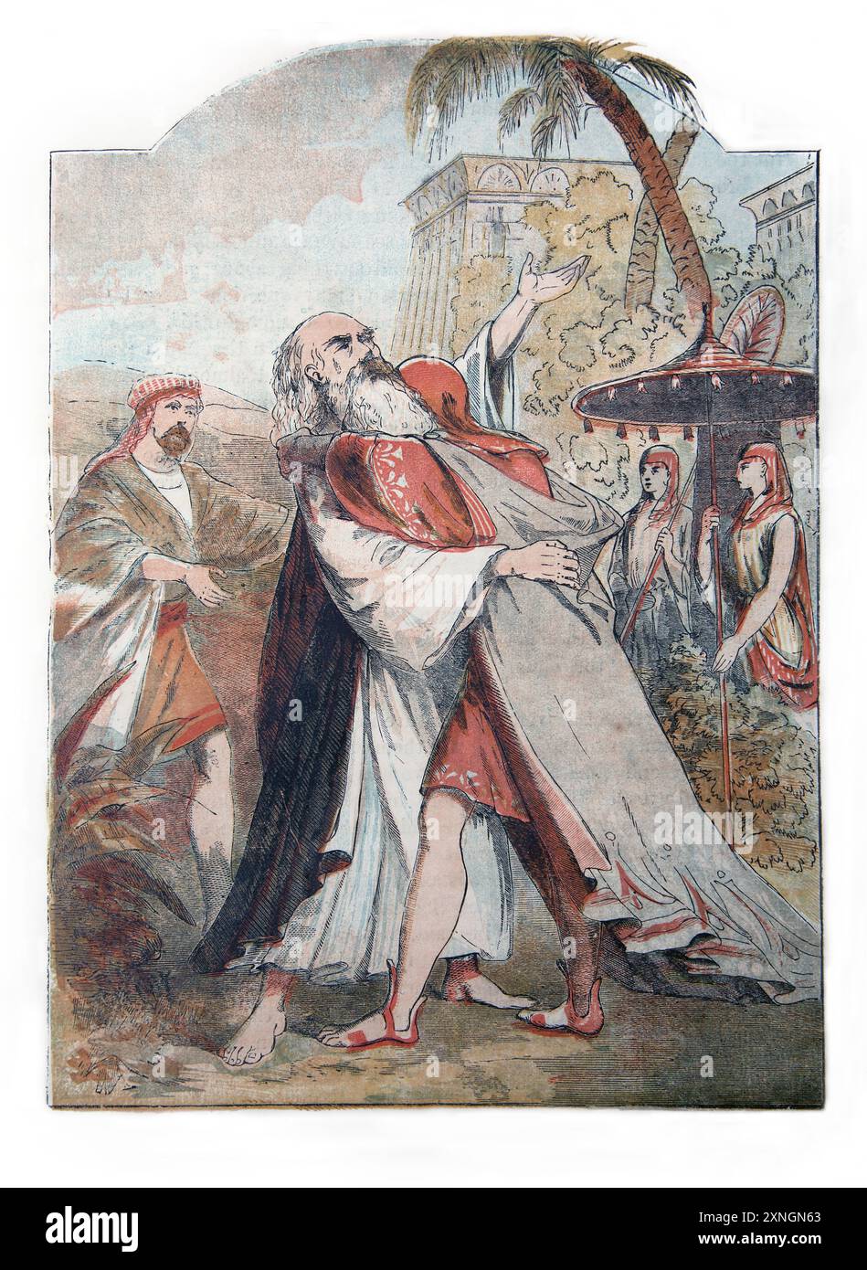 The Meeting Between Joseph and his Father Jacob Embracing Each other in ...