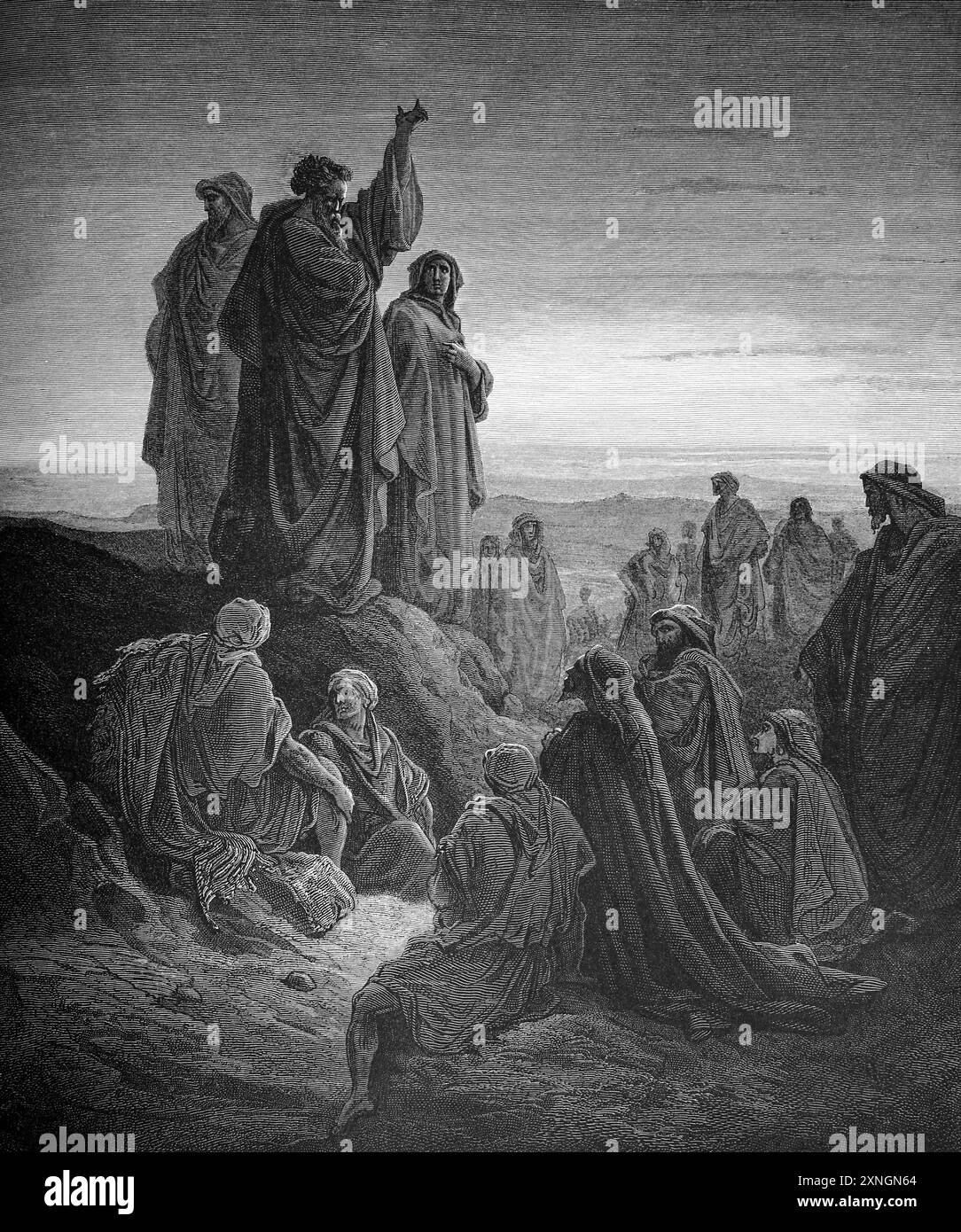 Wood Engraving of The Apostles Preaching the Gospel (Acts2; 32-33) by ...