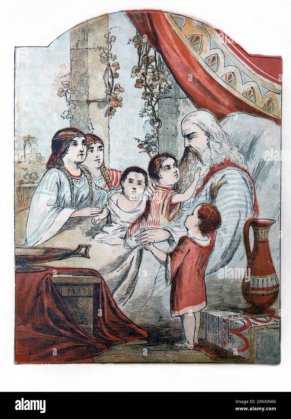 Illustration of Jacob Blessing his Children from History of Joseph an ...
