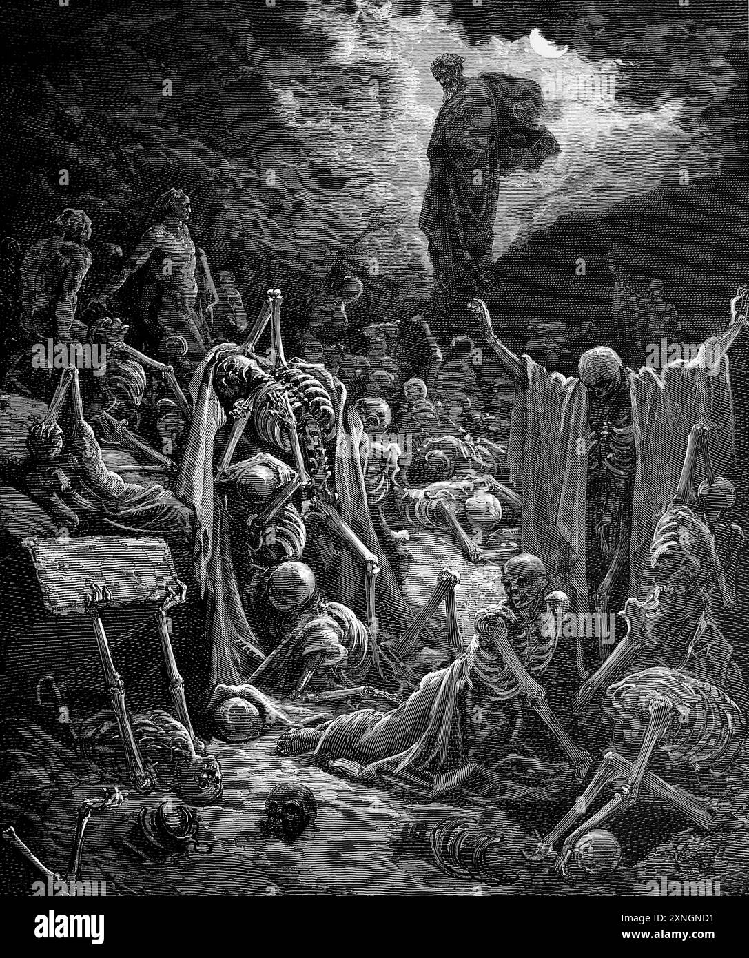 Wood Engraving of Vision of the Valley of Dry Bones(Ezekiel 37:4-5) by ...