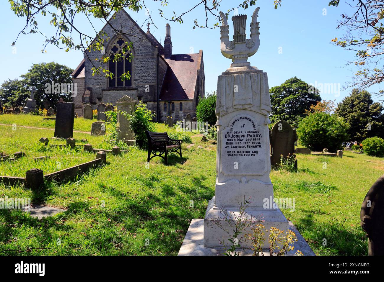 The grave of Dr. Joseph Parry, St Augustine's Church, Penarth, South ...