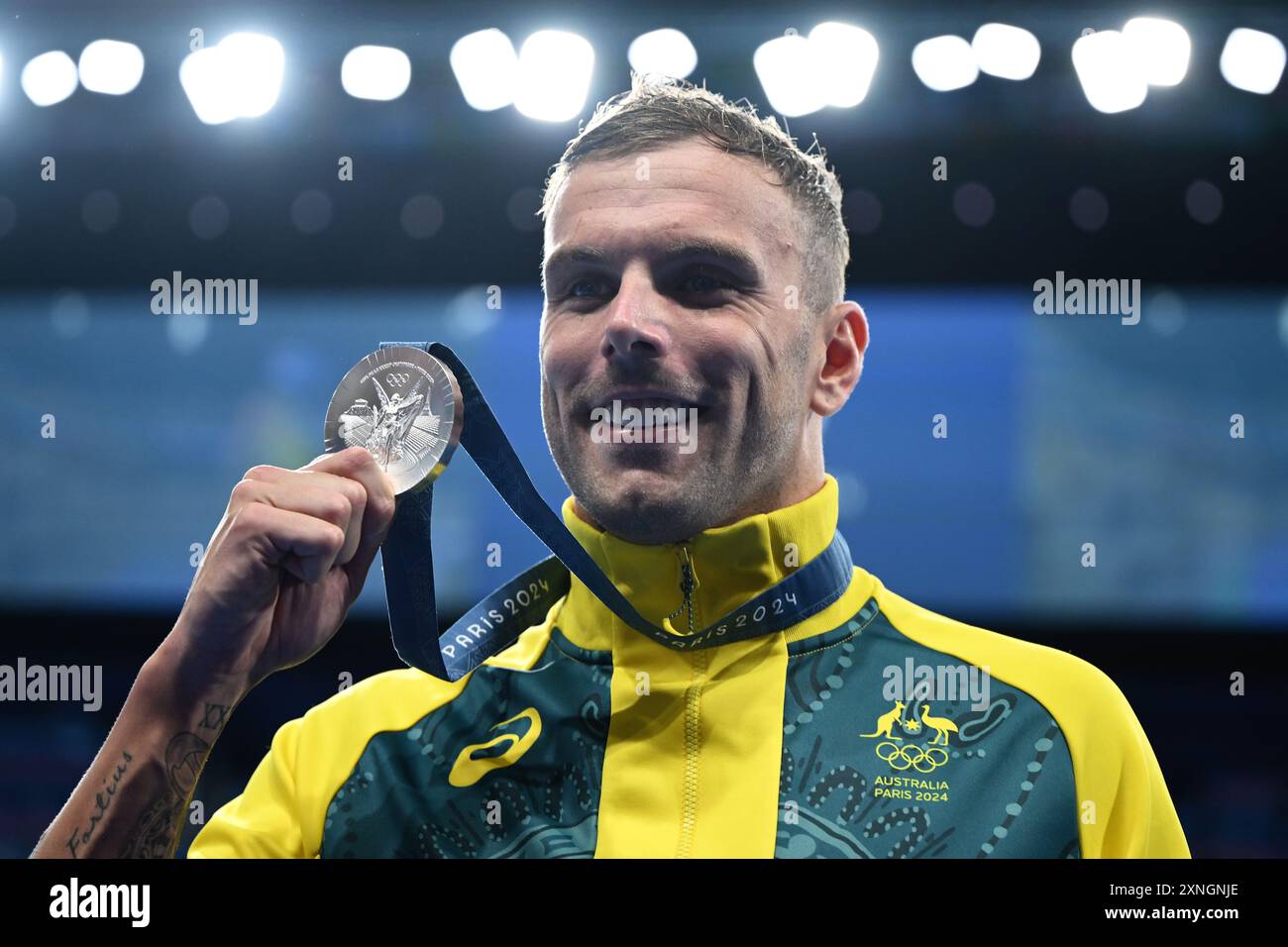 Paris, France. 31st July, 2024. Silver medallist Australian swimmer ...