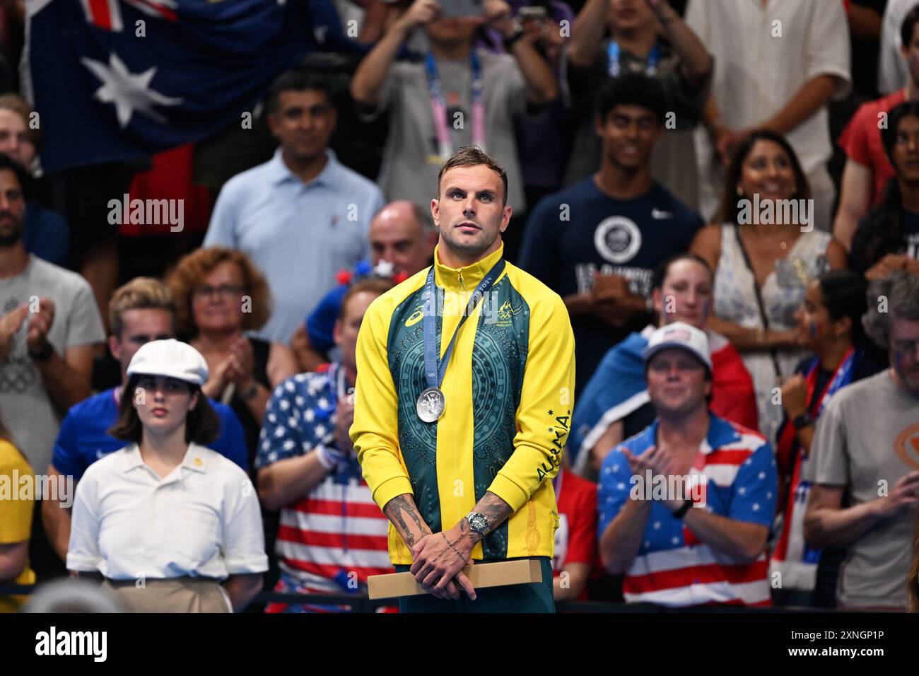 Paris, France. 31st July, 2024. Silver medallist Australian swimmer ...