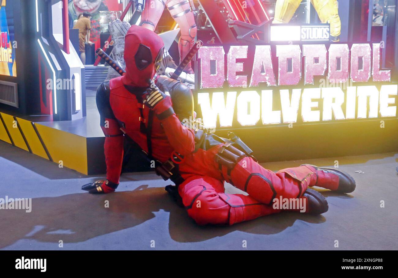 SHANGHAI, CHINA - JULY 26, 2024 - A handmade model of the new Marvel ...