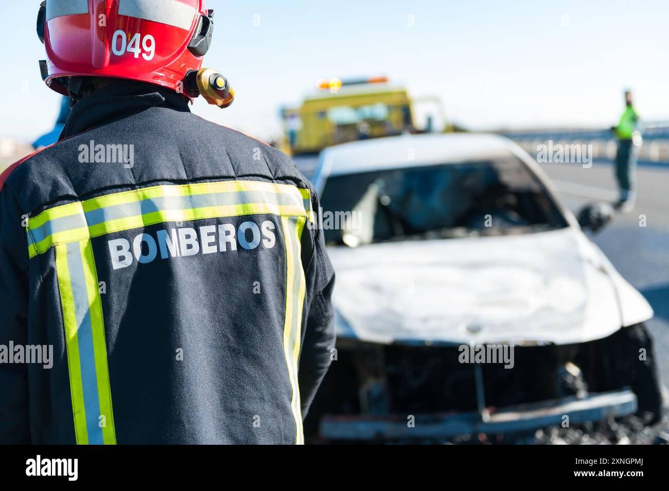 Staff of the fire brigade to intervene in a fire Stock Photo - Alamy