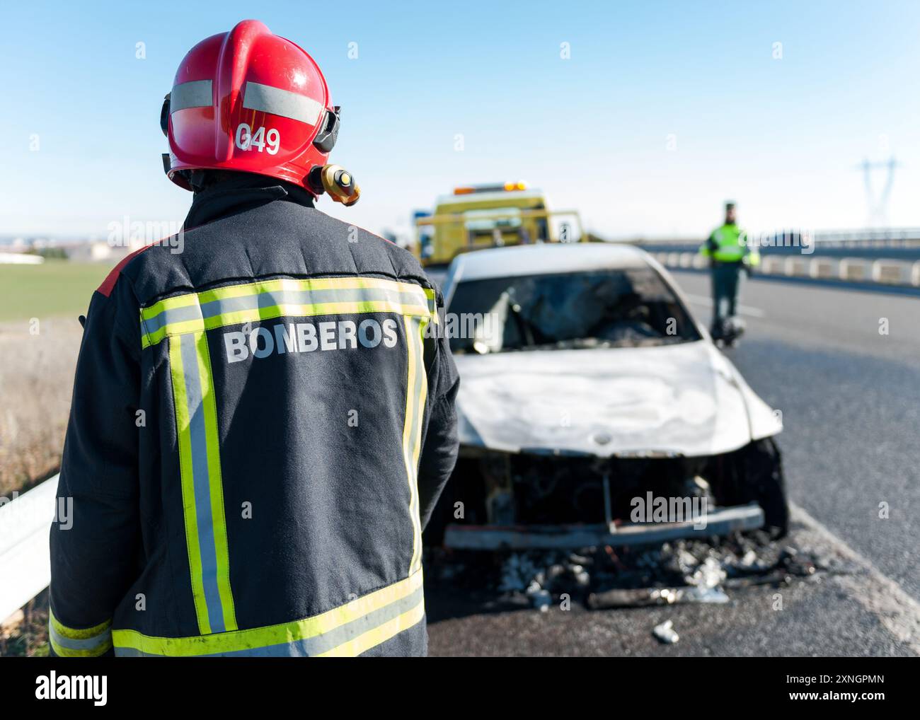 Staff of the fire brigade to intervene in a fire Stock Photo - Alamy