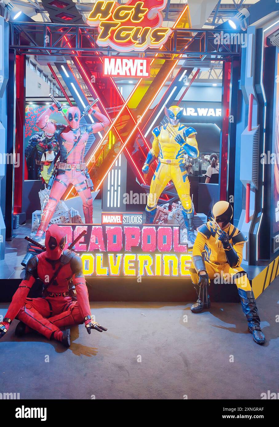 SHANGHAI, CHINA - JULY 26, 2024 - A handmade model of the new Marvel ...