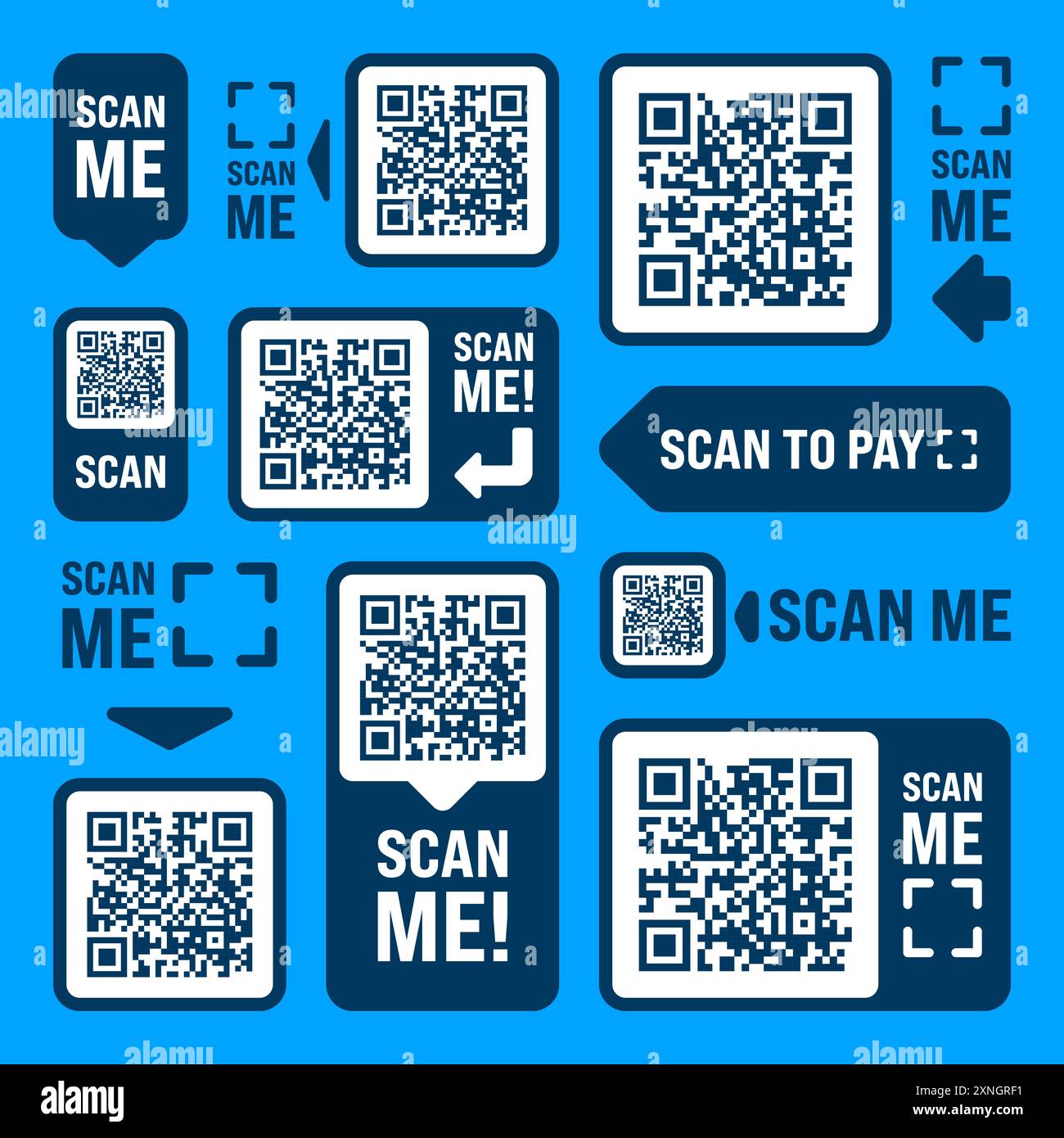 Scan me QR code sticker with text. Online payment. Special offer sale ...
