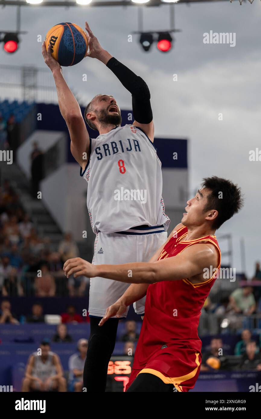 Paris, France. 12th Mar, 2024. Action during the men's pool round 3x3 basketball game between ...