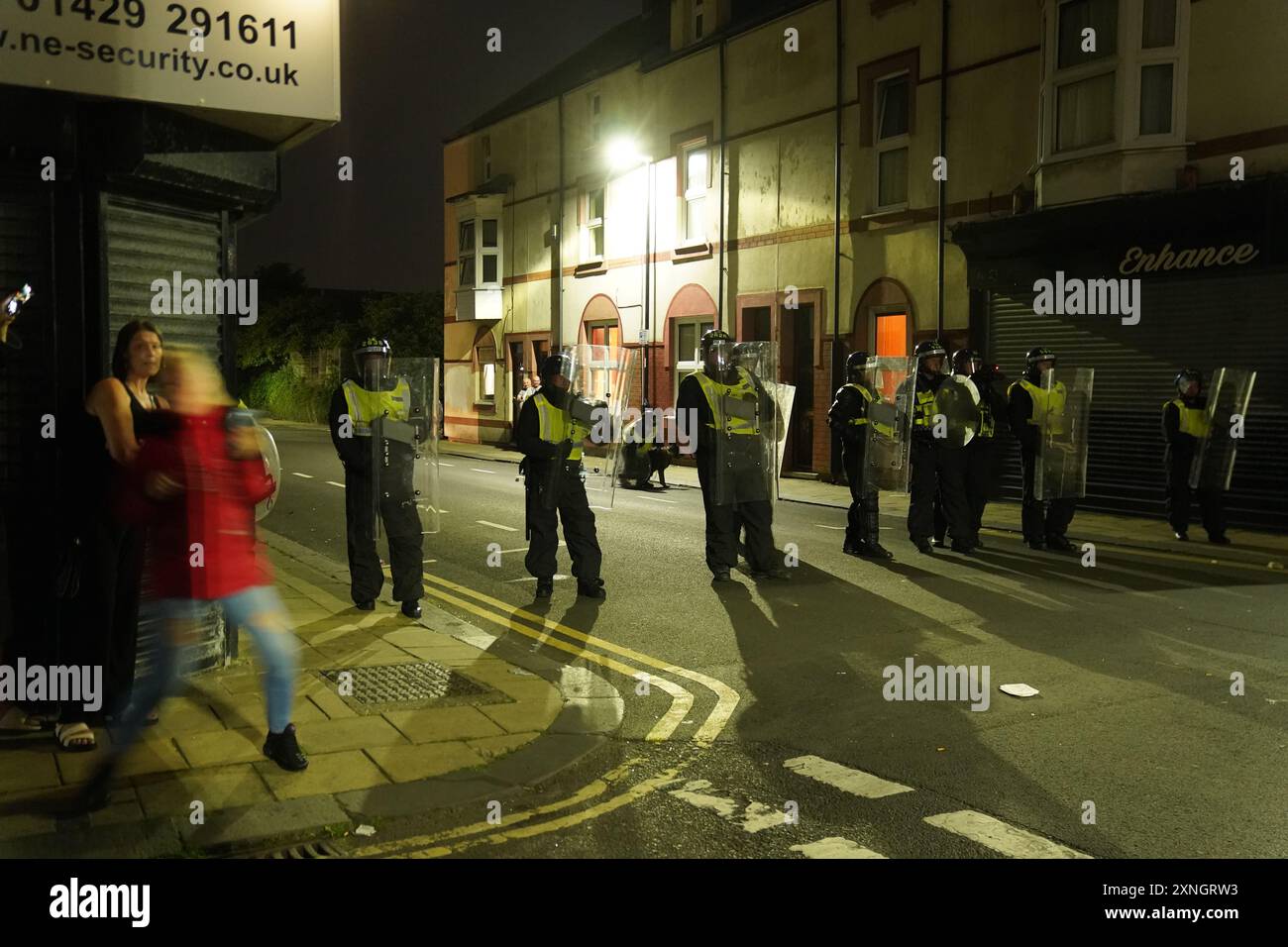 Police officers on the streets of Hartlepool following a violent ...