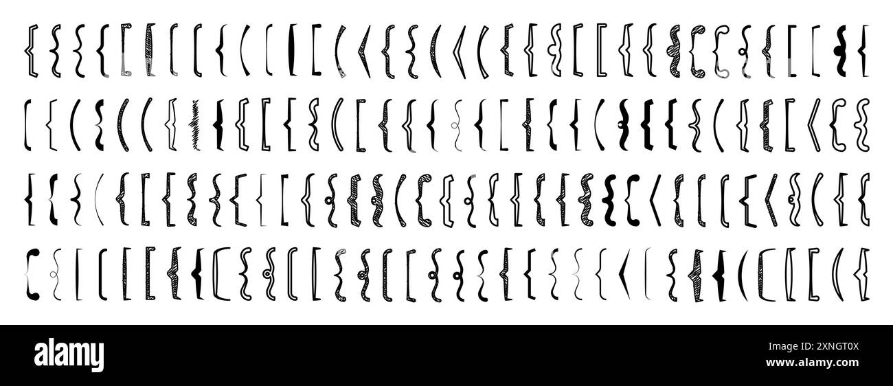 Various text brackets, black quotation box. Curly, square and corner ...