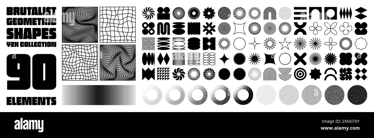 Brutalist geometric shapes, modern symbols. Groovy checkered pattern ...