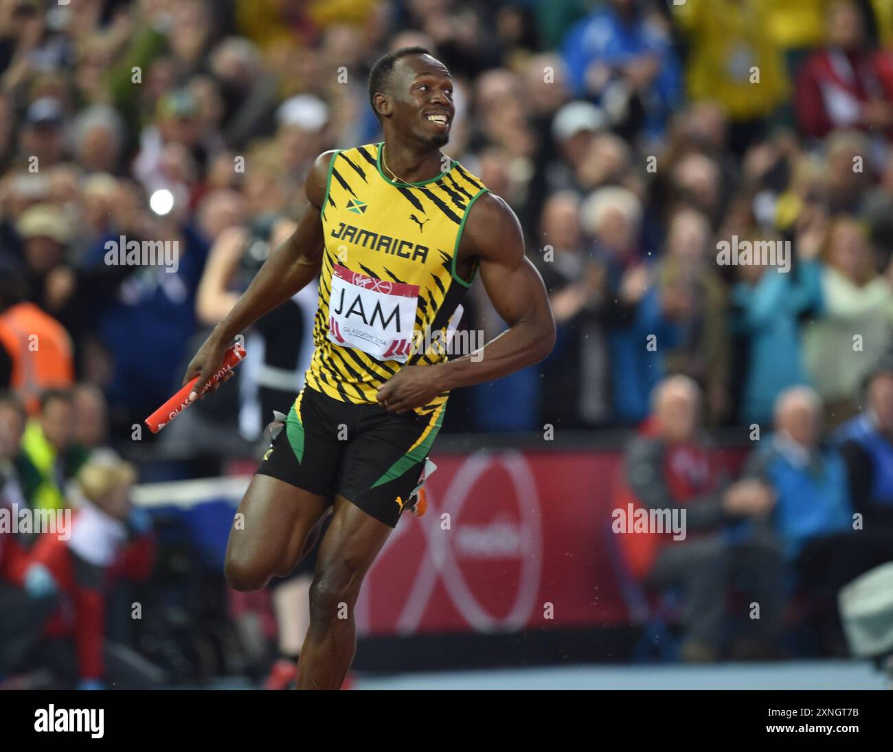 Glasgow Commonwealth Games 2014. Hampden Park. Men's 4x100 Relay final ...