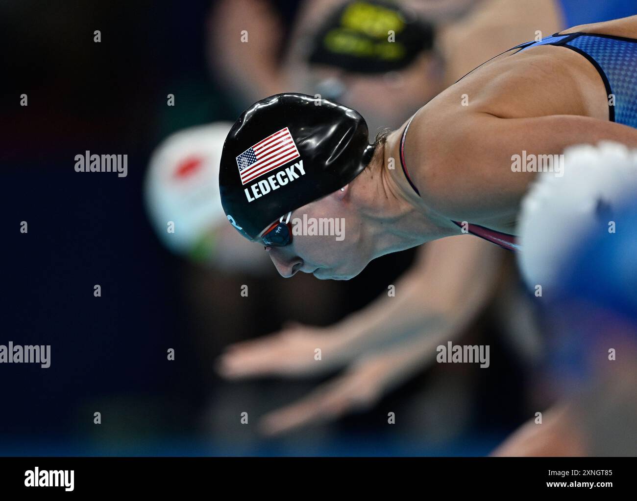 Paris, France. 31st July, 2024. Katie Ledecky of the United States ...