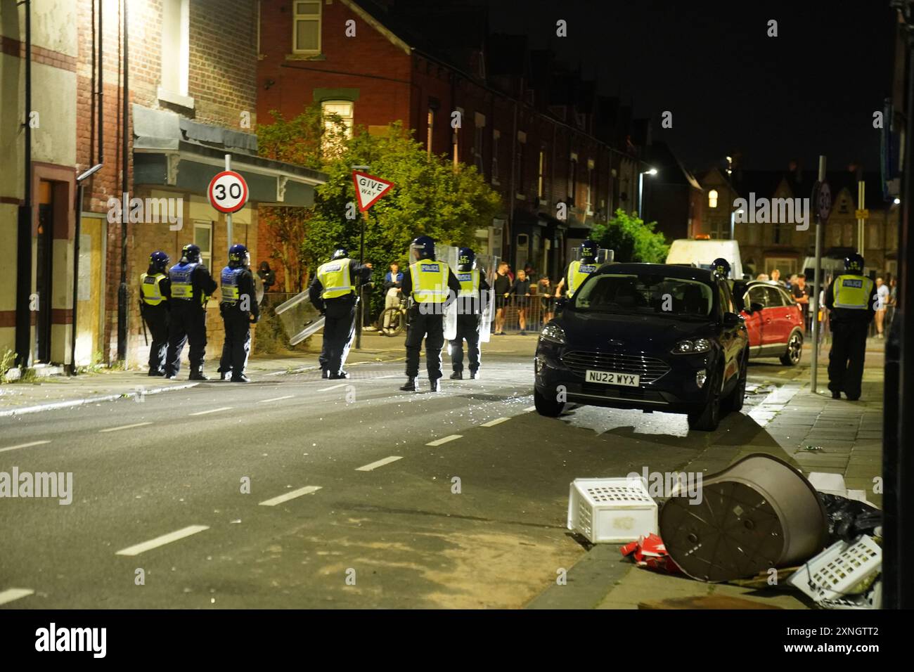 Police officers on the streets of Hartlepool following a violent ...