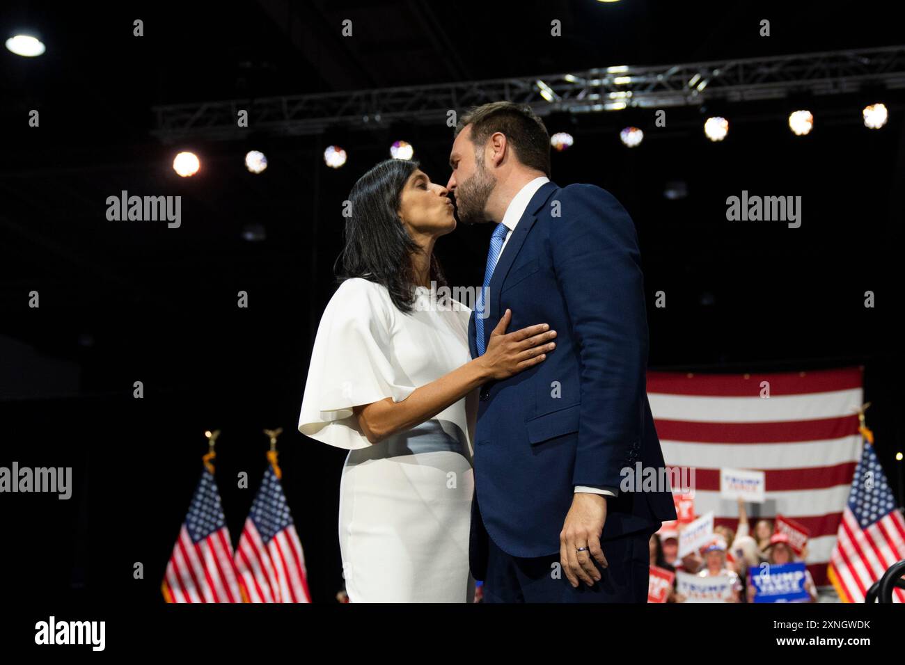 Republican vice presidential candidate Sen. JD Vance, R-Ohio, and wife ...