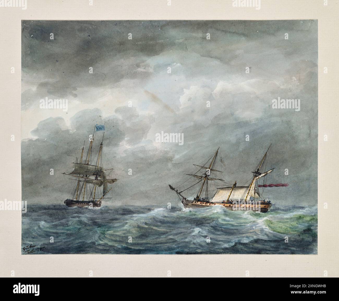 Naval watercolour drawings / by George Tobin 1790s. La Prevoyante ...