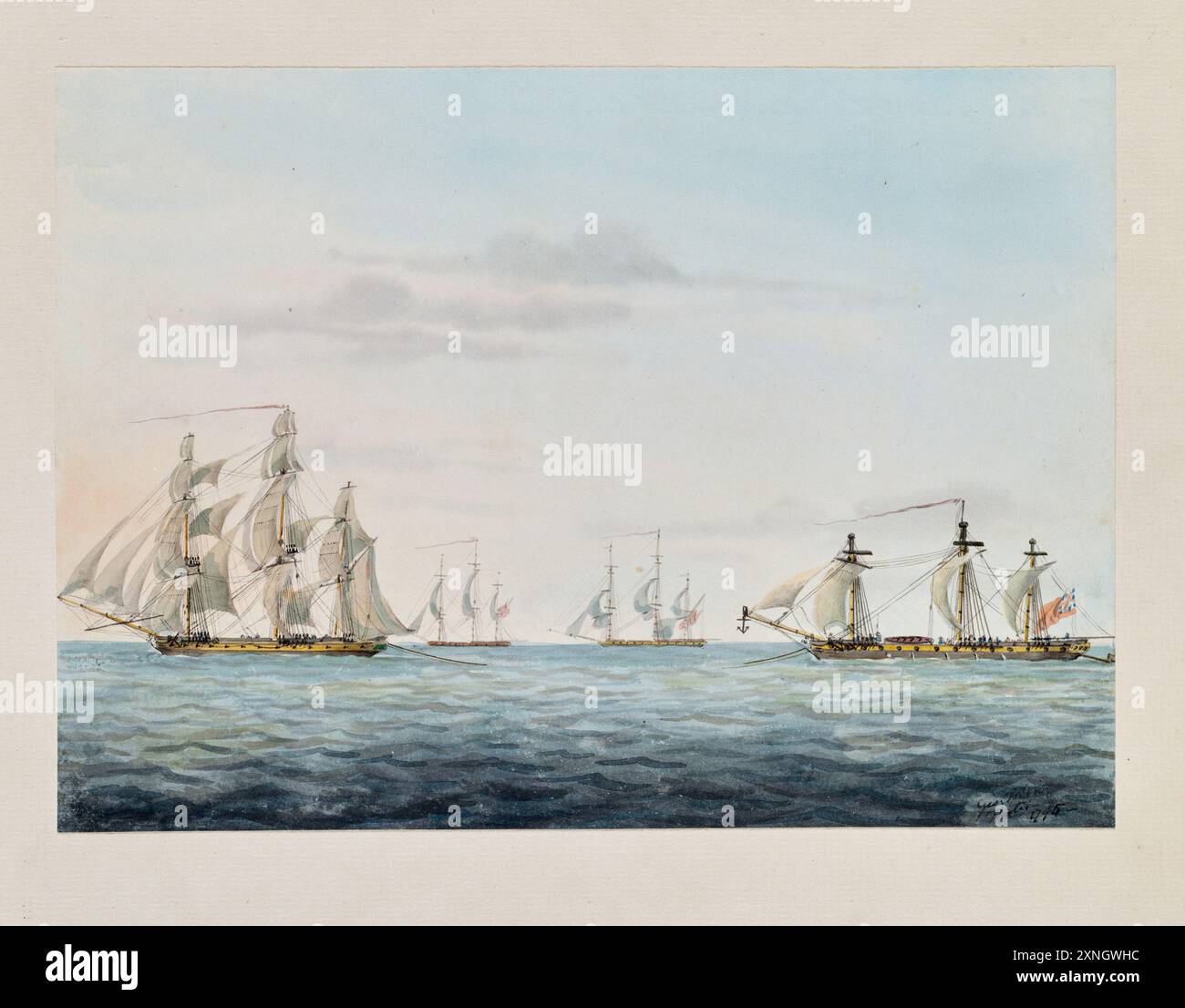 Naval watercolour drawings / by George Tobin 1790s. The Thetis hove off after laying on shore ...