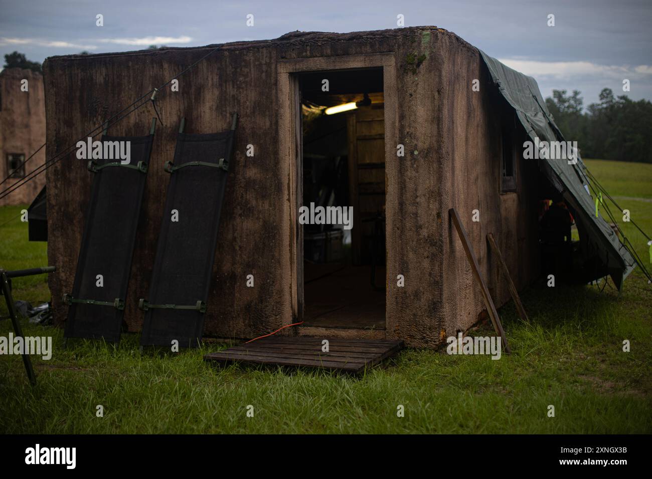 Pictured is a Role 1 medical setup being used by a team of Soldier's ...