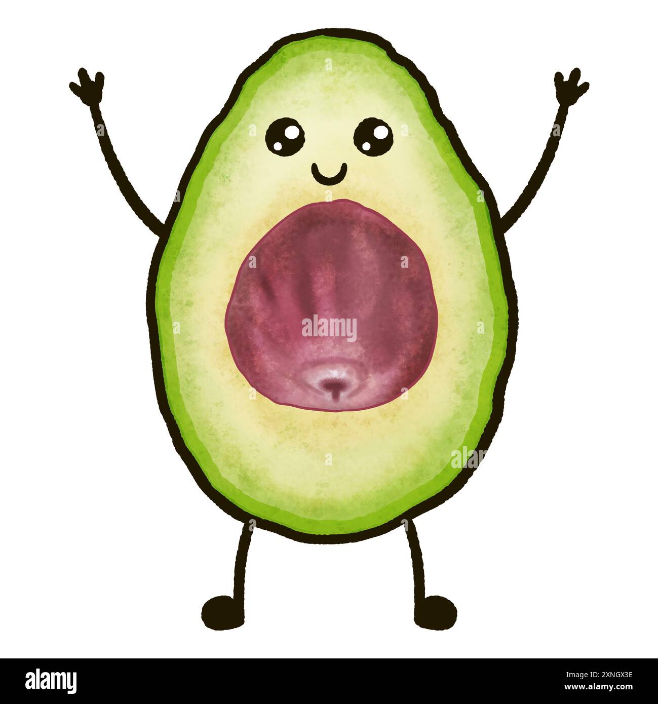 Fresh avocado kawaii character hi-res stock photography and images - Alamy