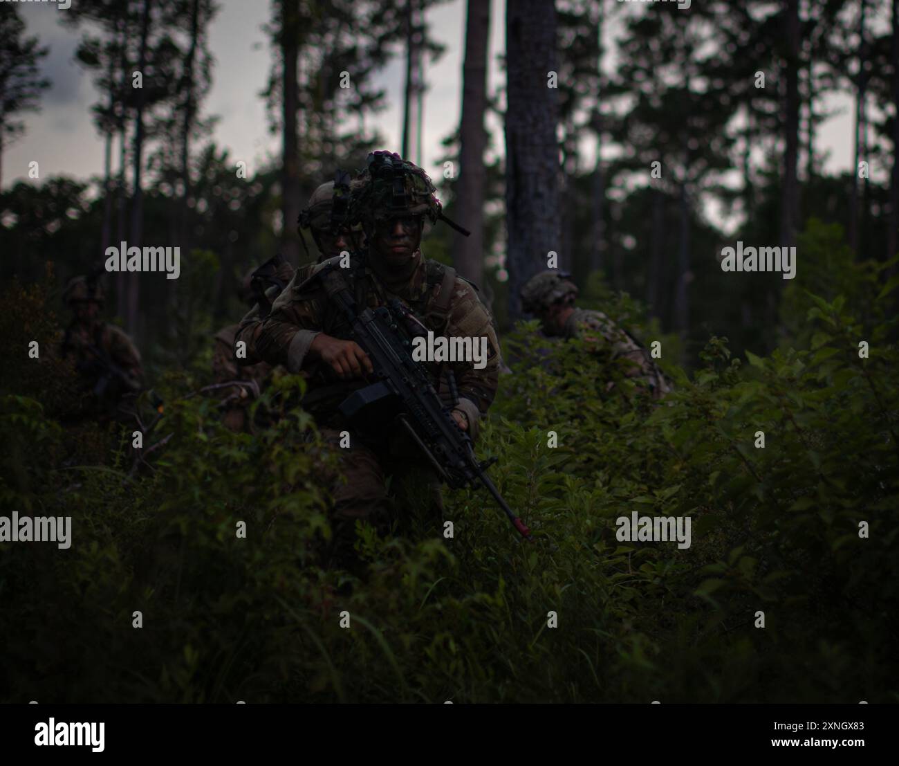 A group of Soldiers with Charlie Co. 1-167 Infantry Regiment, move in a ...