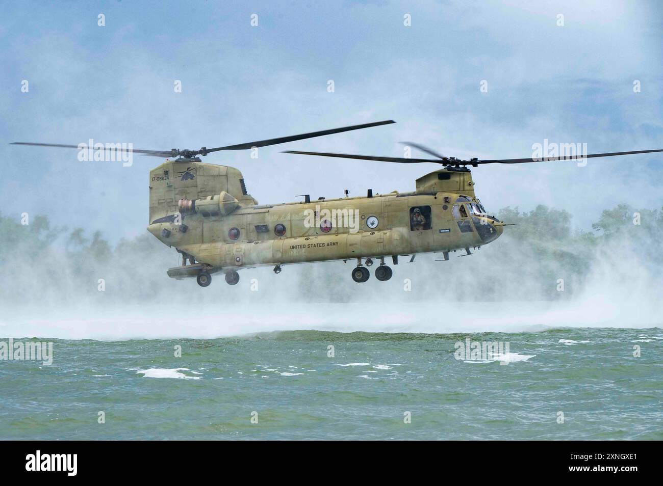 1st Battalion, 228th Aviation Regiment’s CH-47F Chinook hovers over the ...