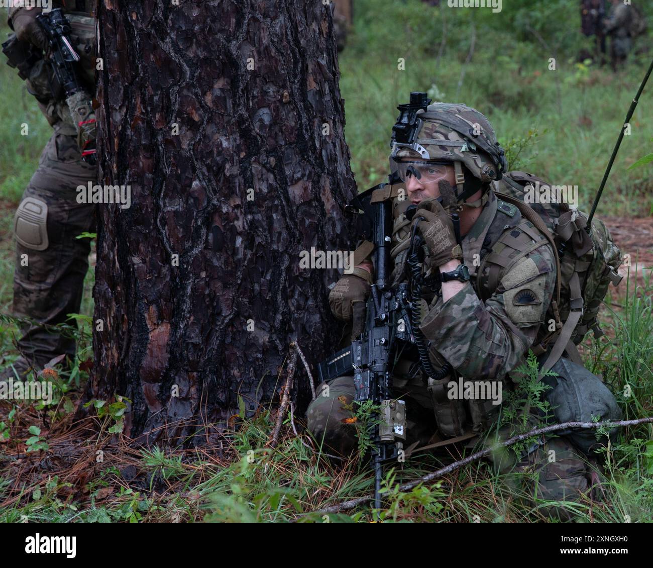 A Receiver-Transmitter Operator from Task Force Guardian gives status ...