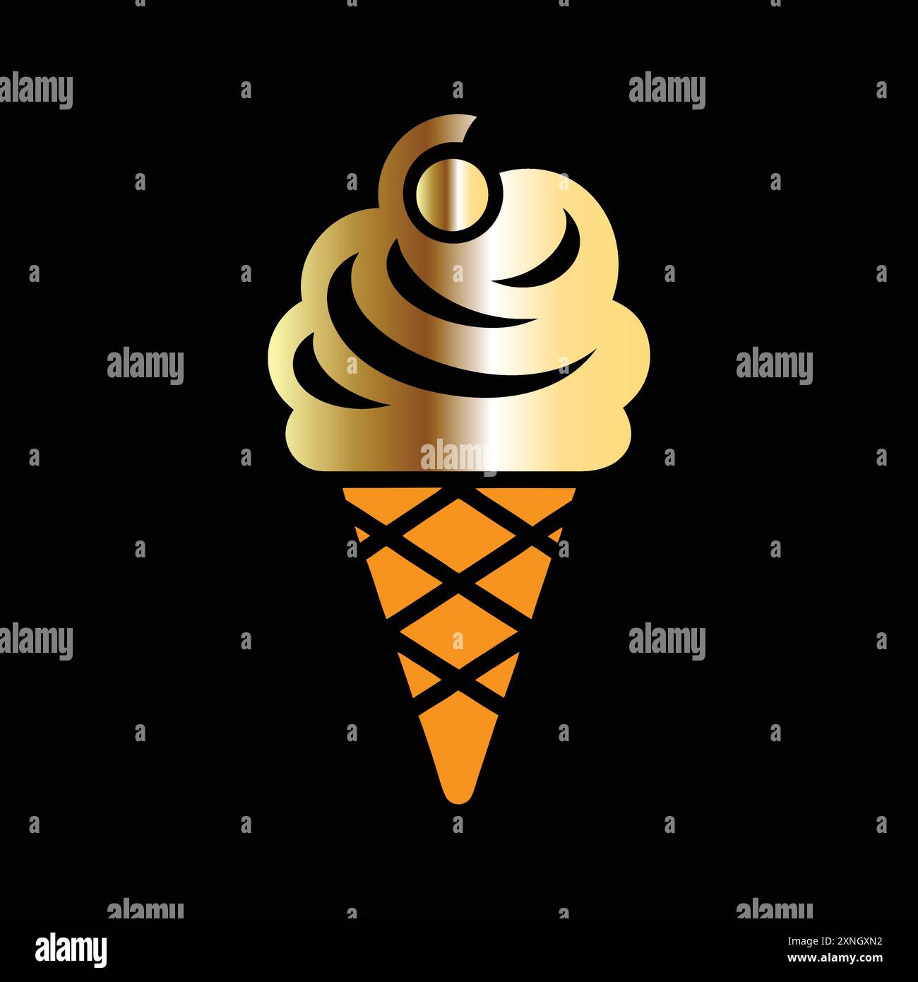 Ice cream icon. Vector illustration on black background. Ice cream ...
