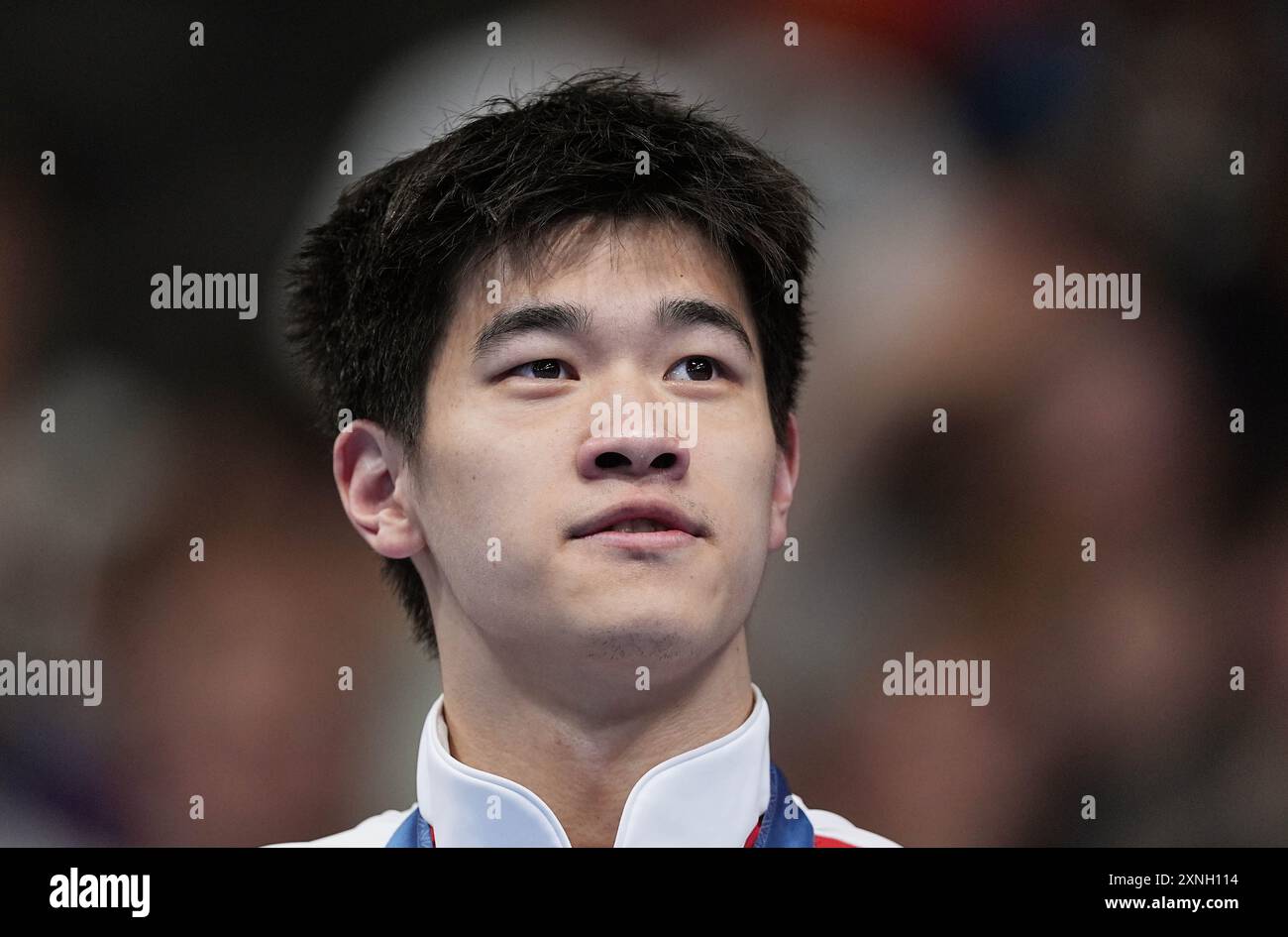 Paris, France. 31st July, 2024. Gold medalist Pan Zhanle of China ...