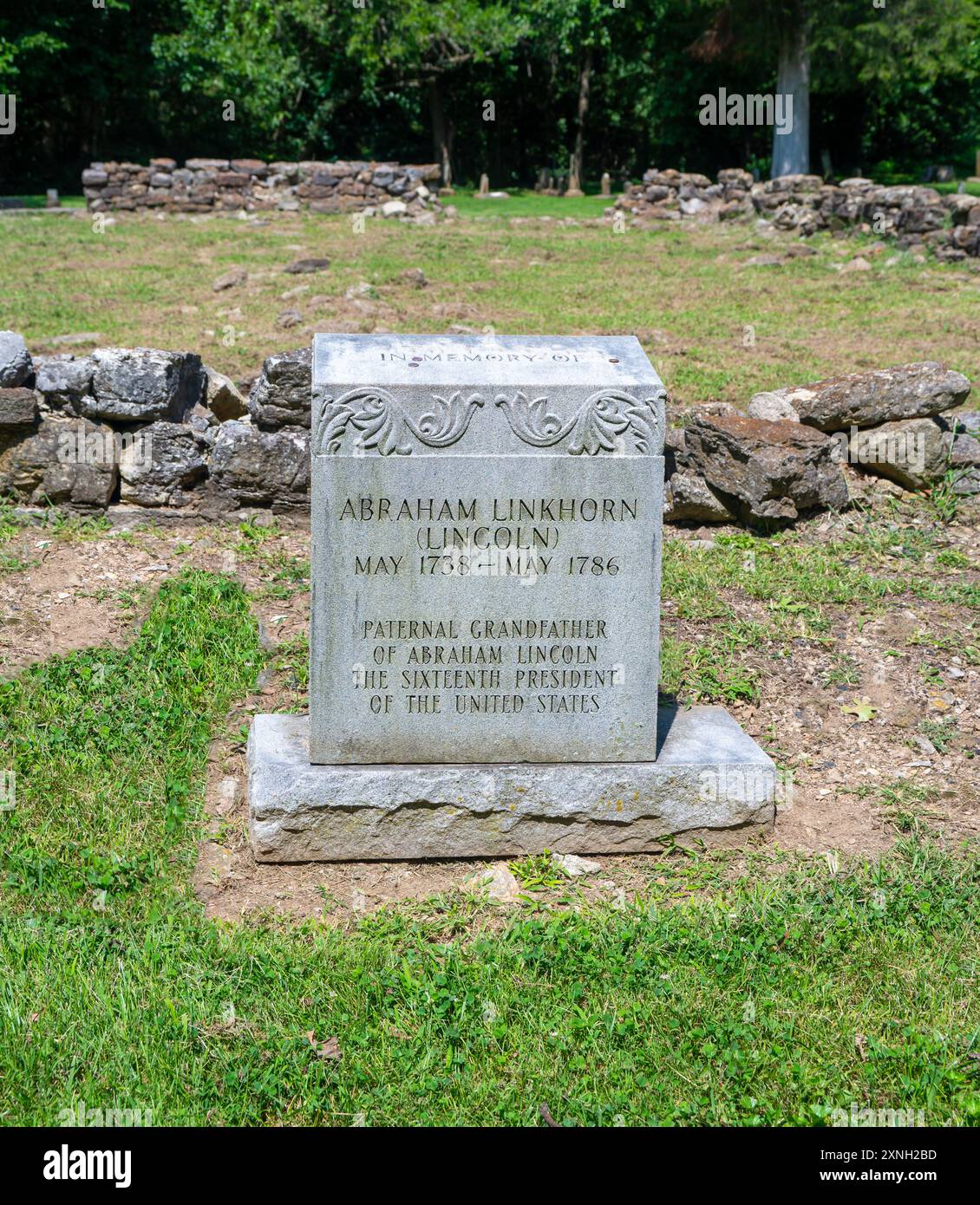 The gravesite of Abraham Lincoln's grandfather. The exact location is ...
