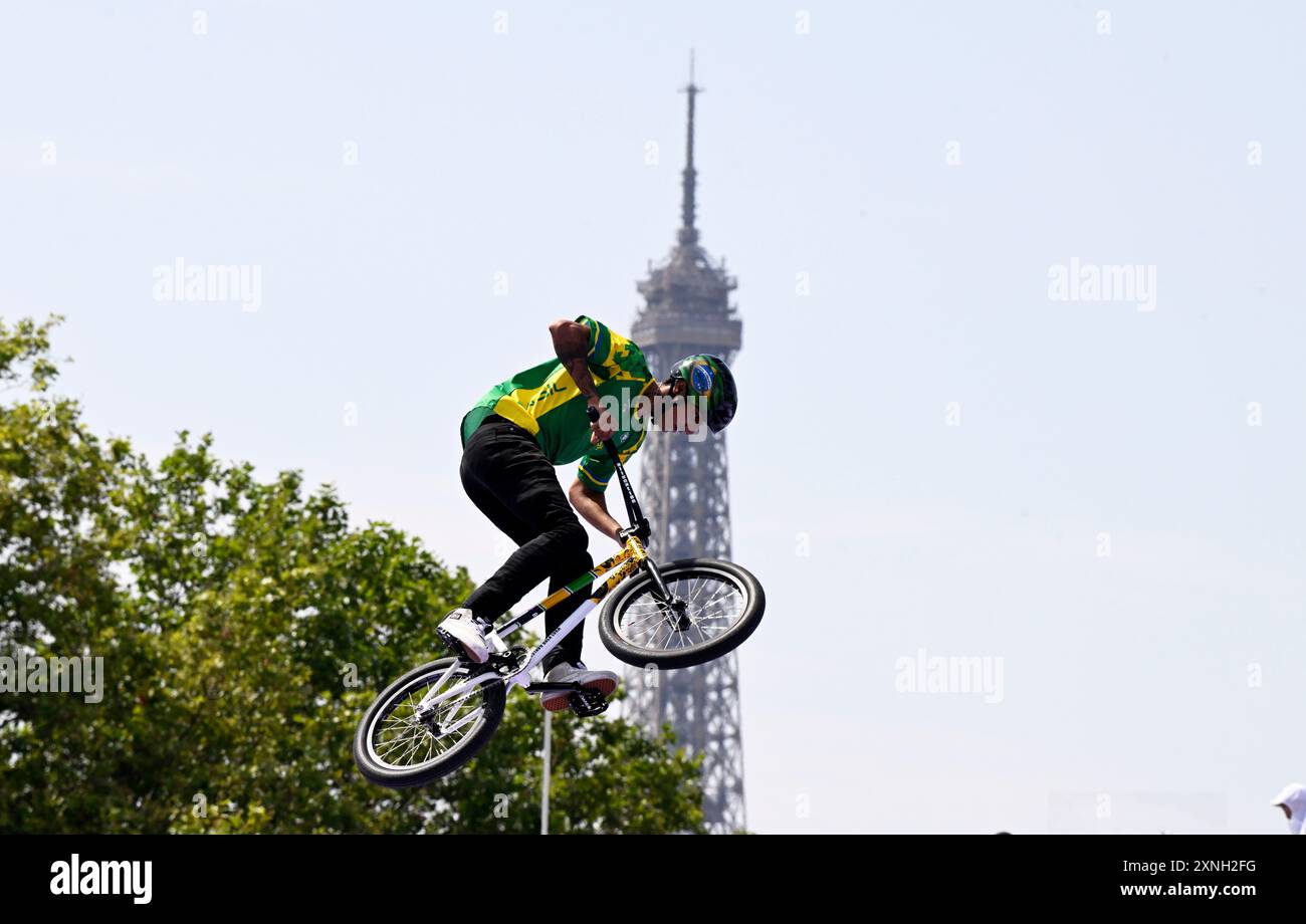 Paris-France, July 31, 2024, Paris Olympic Games, BMX-bike competition ...
