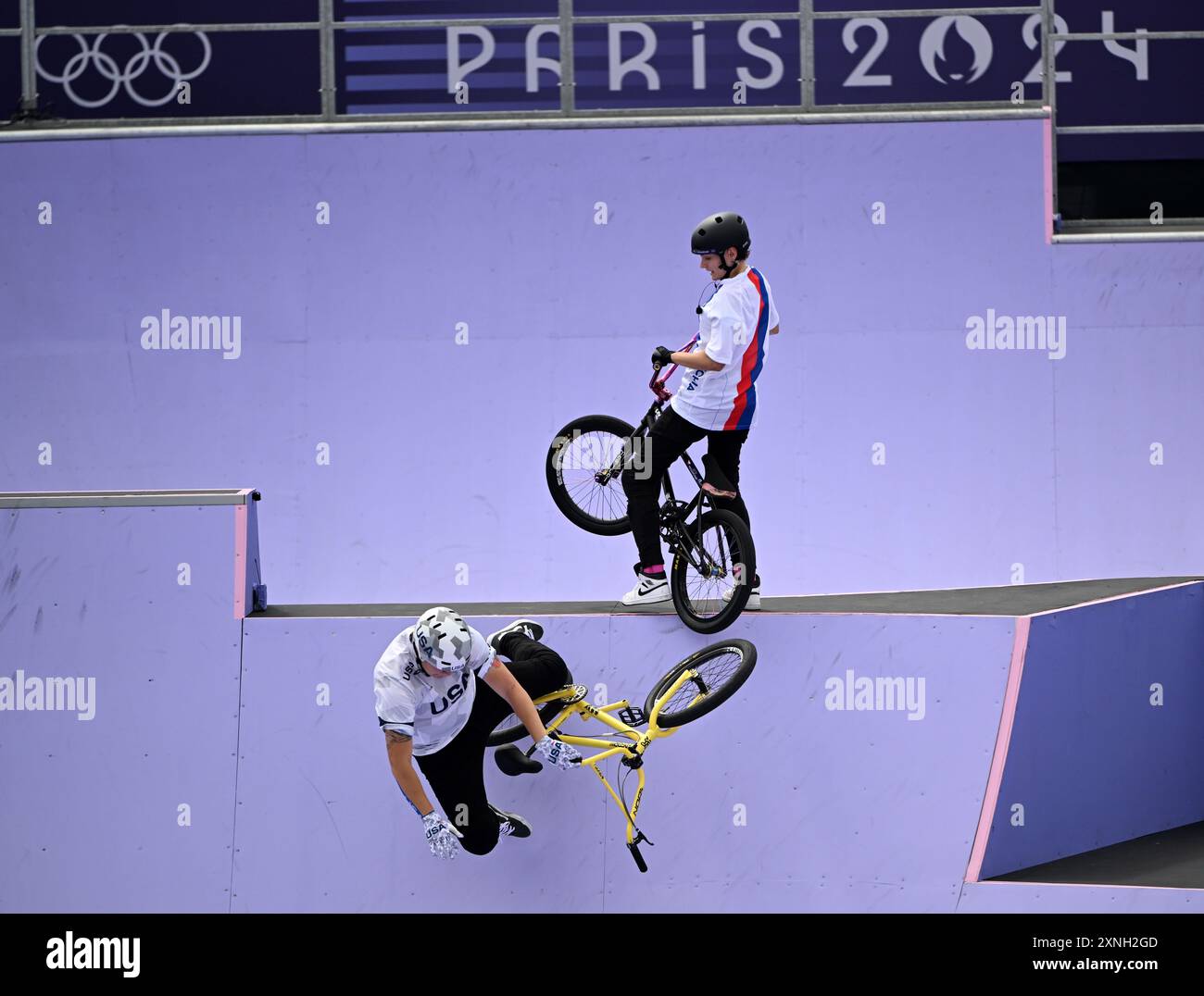 Paris-France, July 31, 2024, Paris Olympic Games, BMX-bike competition ...