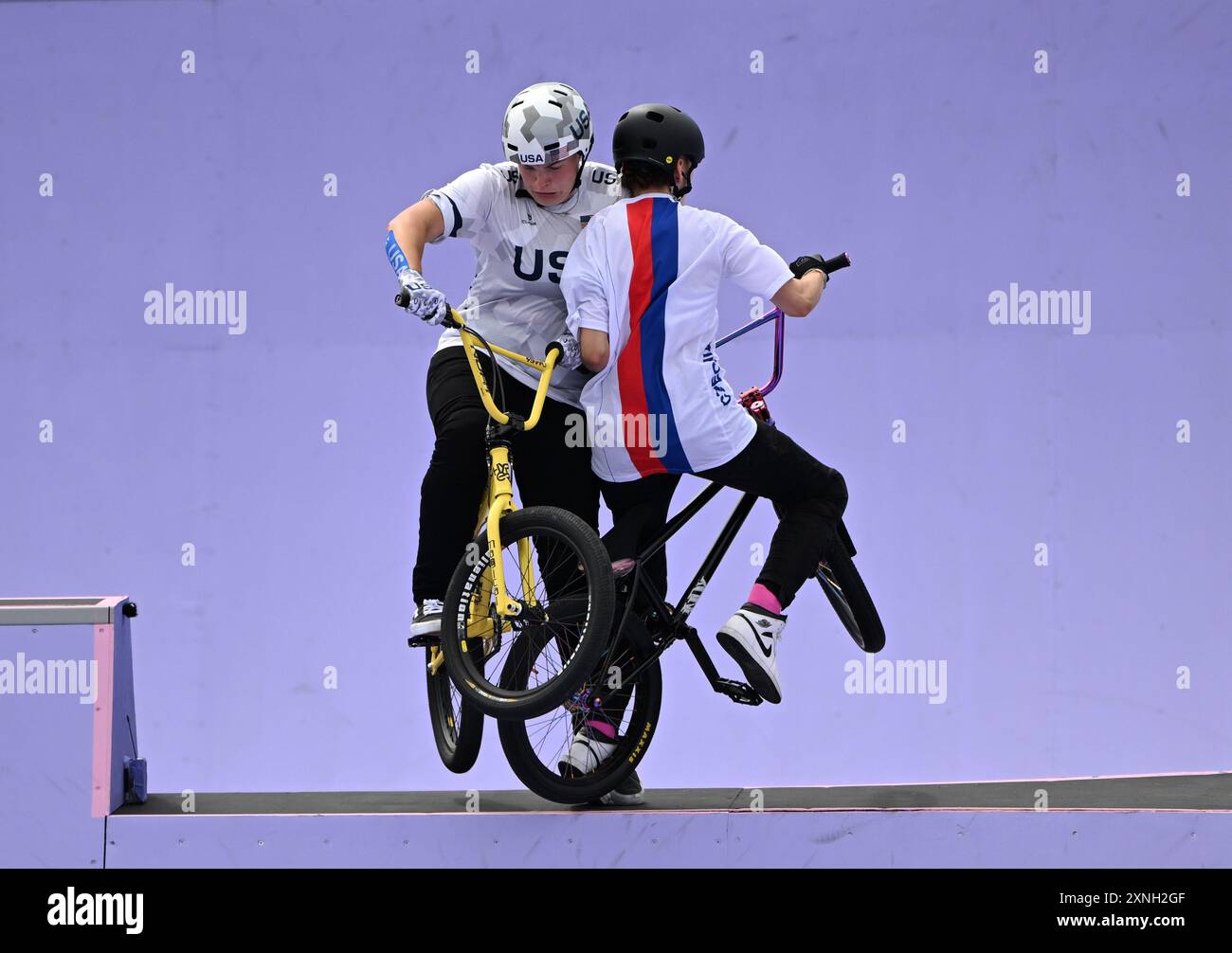Paris-France, July 31, 2024, Paris Olympic Games, BMX-bike competition ...