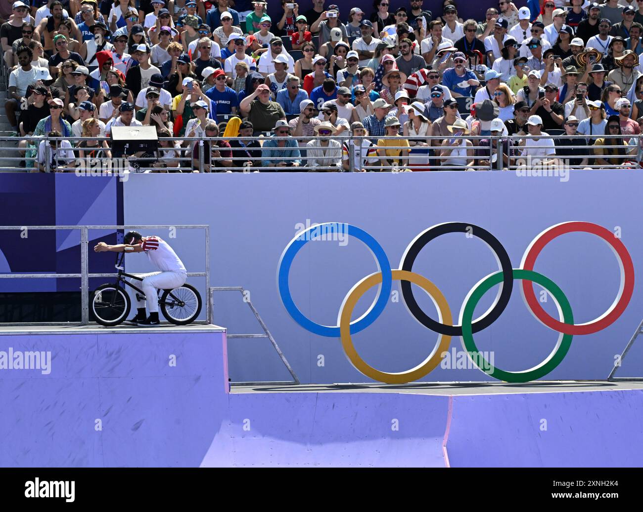 Paris-France, July 31, 2024, Paris Olympic Games, BMX-bike competition ...