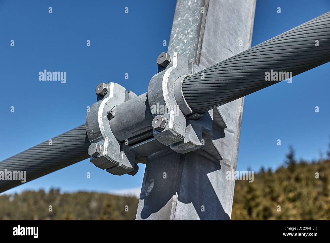 Engineering steel joint detail Skybridge 721 suspension footbridge ...