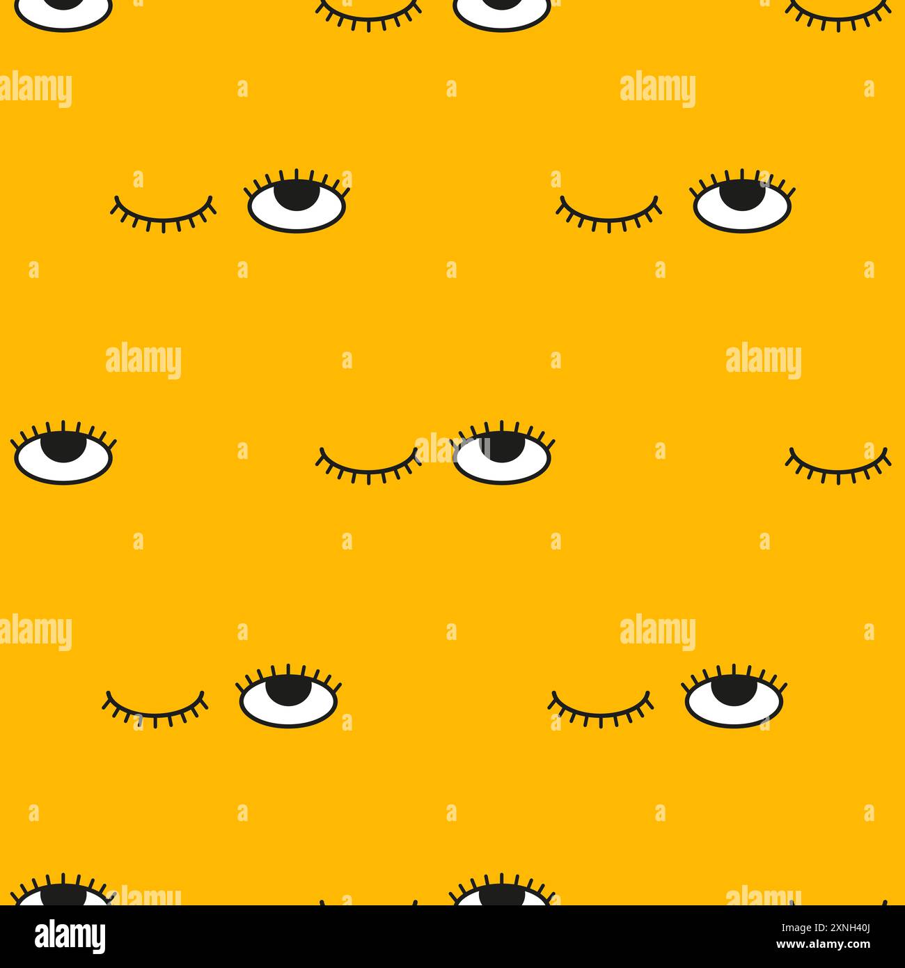 Blinked eyes seamless pattern. Open, close eyes Stock Vector Image ...
