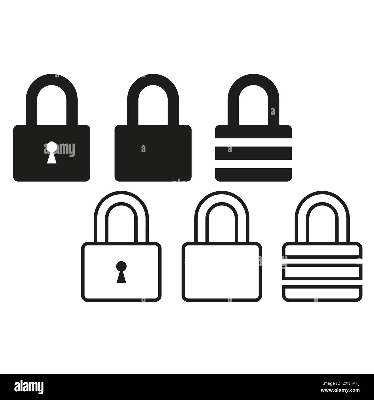 Padlock icon set. Security vector symbols. Lock and keyhole design ...
