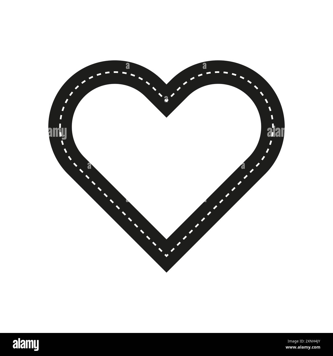 Heart icon outline. Black dashed lines. Simple and elegant. Vector ...