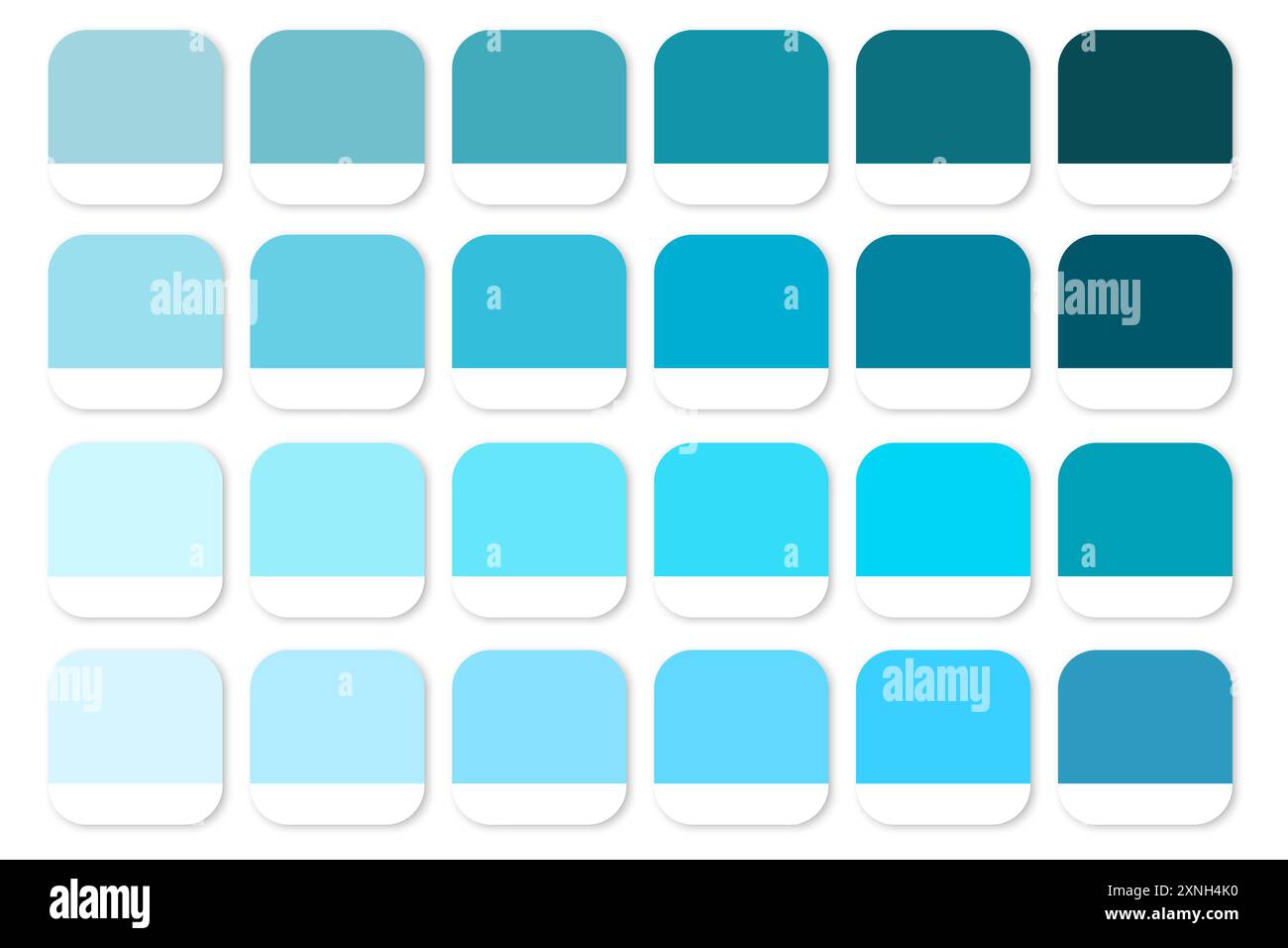 Blue gradient palette. Square color swatches with white base. Various ...