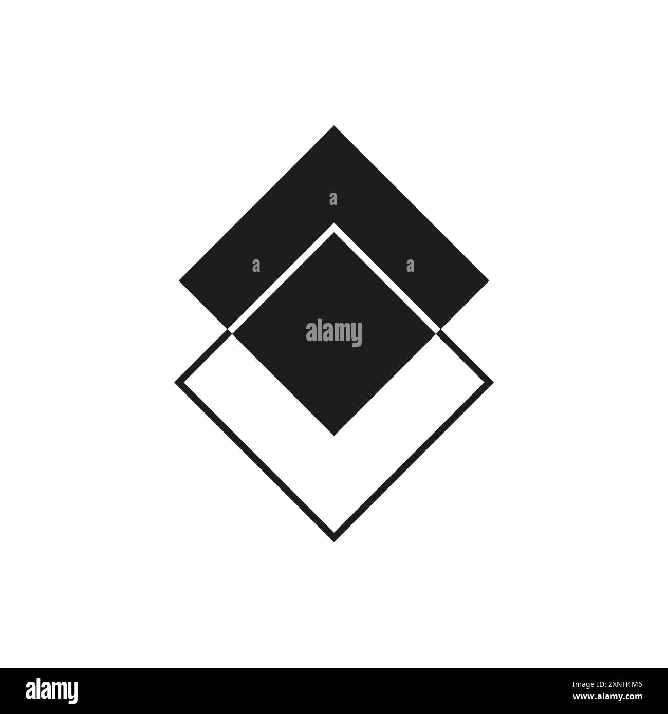 Abstract geometric shapes. Black and white. Overlapping squares and ...