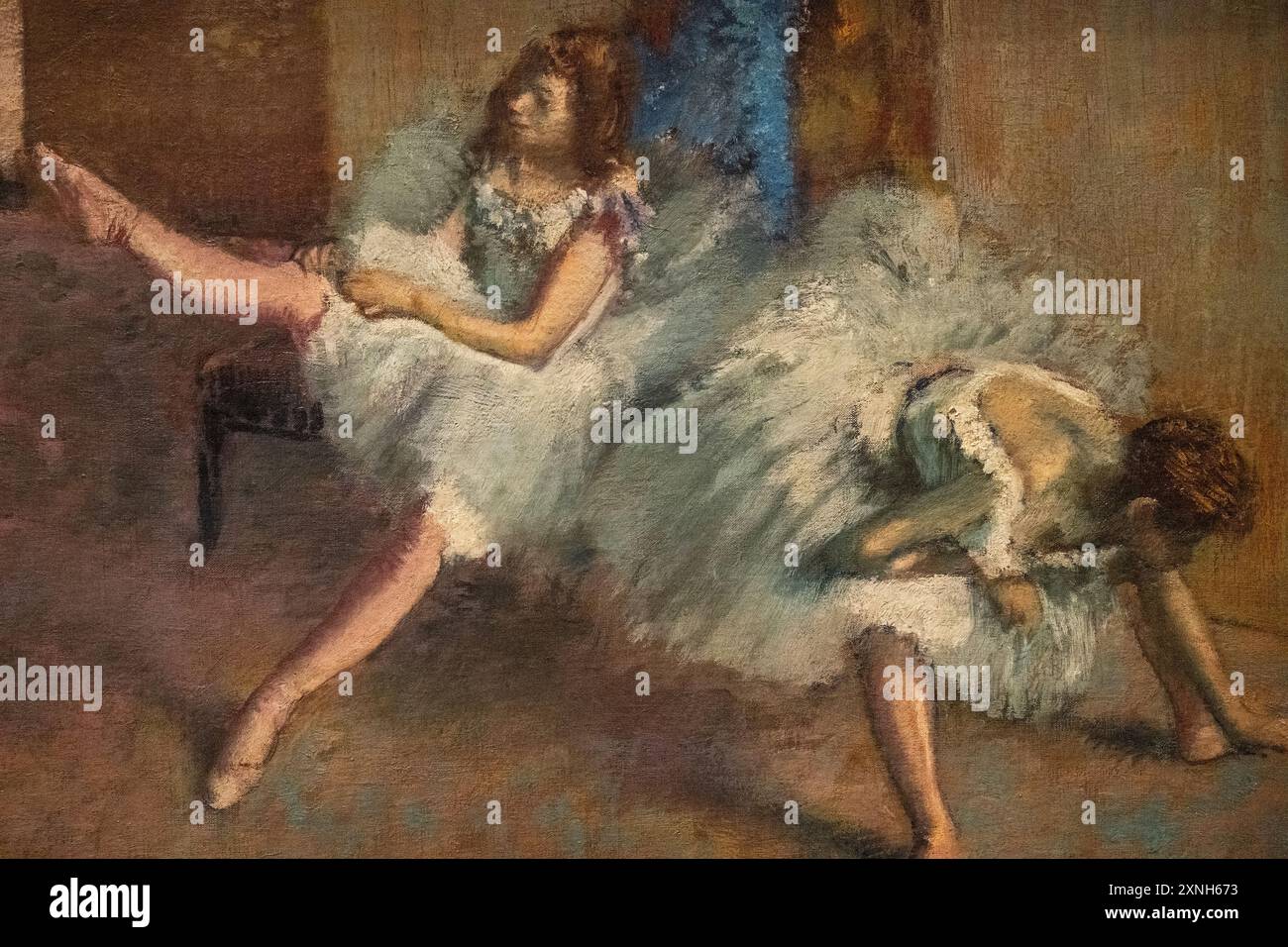 painting by Edgar Degas called Before the Ballet, painted in 1890/1892 ...