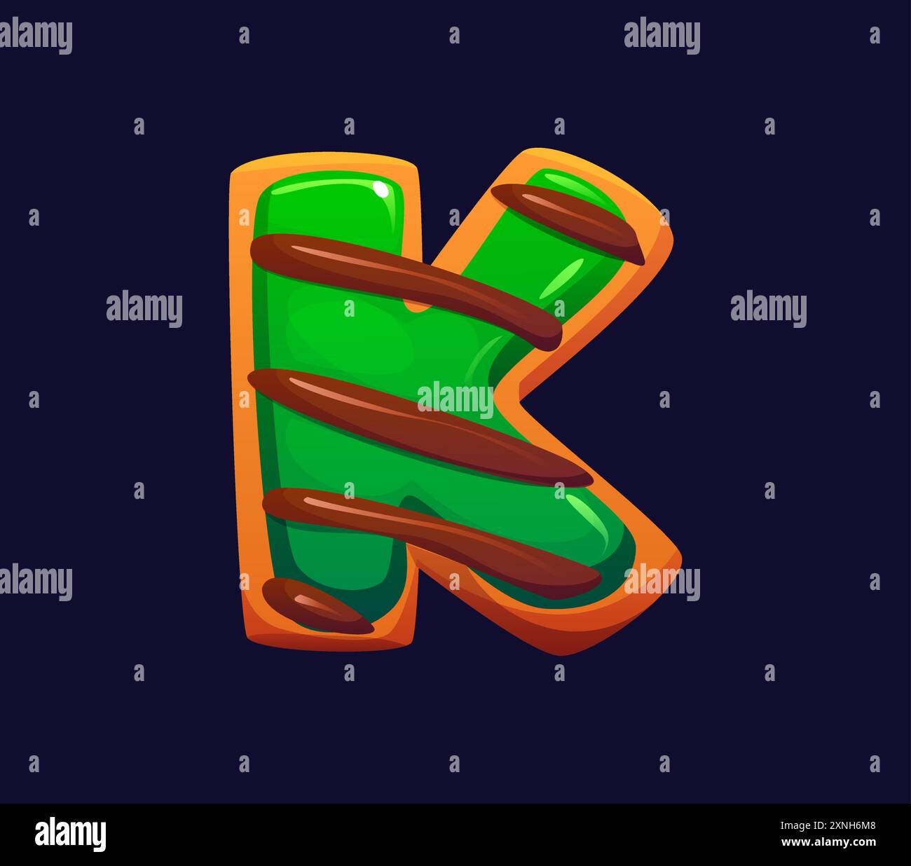 Letter K cartoon candy and confectionery alphabet, sweets typeface ...