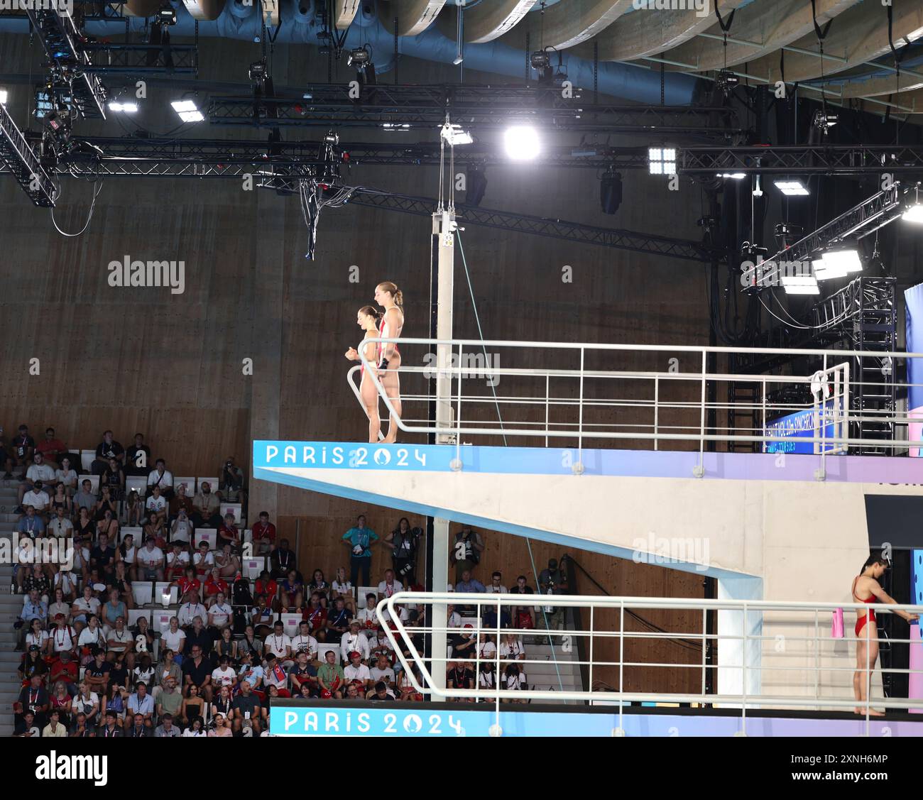 Paris, Ile de France, France. 31st July, 2024. Olympic French divers ...