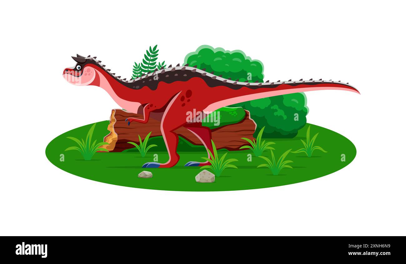 Carnotaurus prehistoric dinosaur. Cartoon vector dino predator with ...