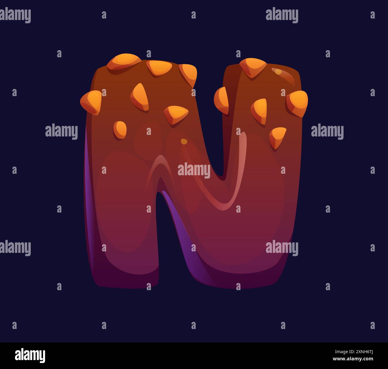 Letter N cartoon chocolate candy and confectionery alphabet, sweets ...