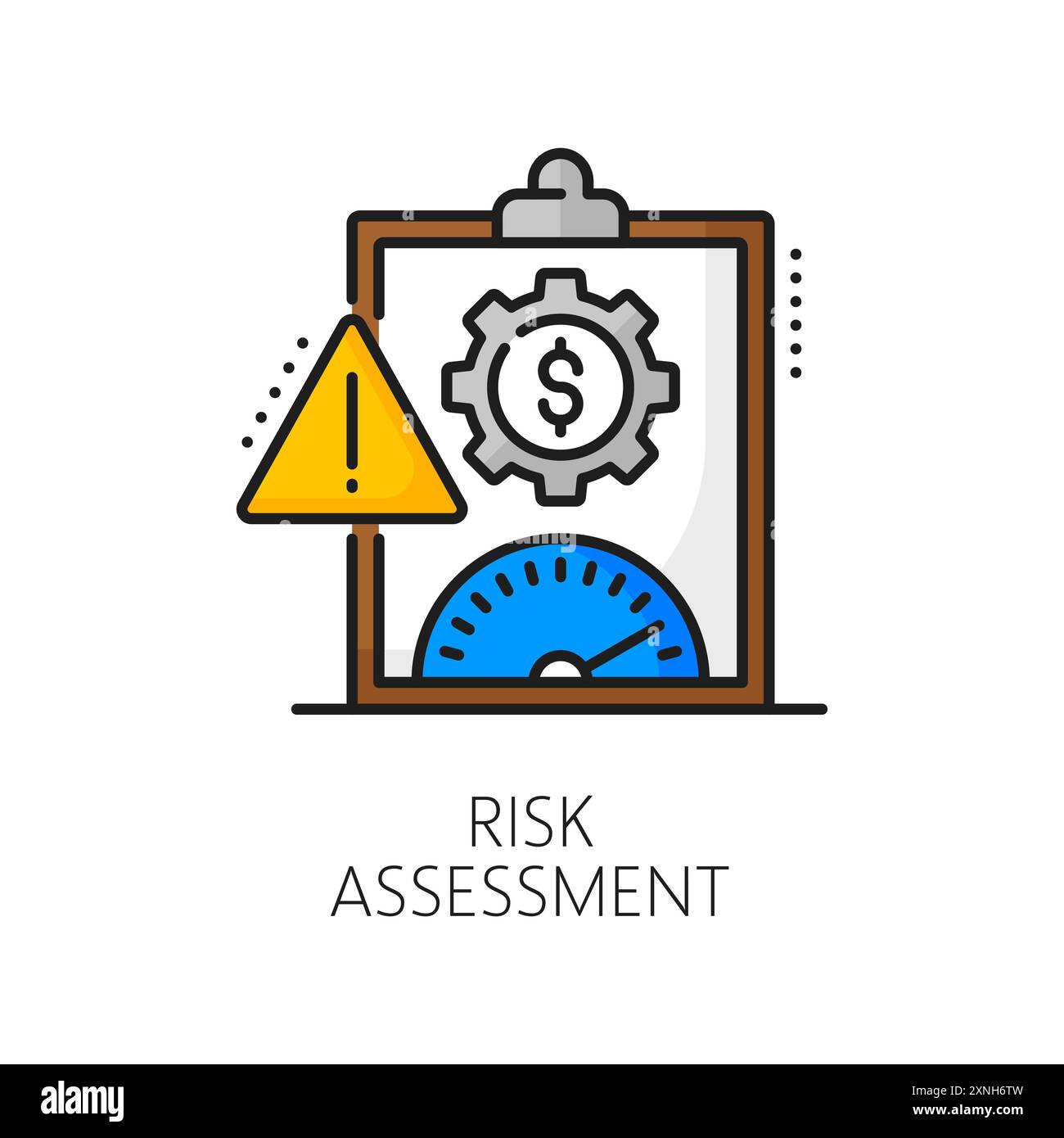 Color risk assessment line icon of business audit. Vector outline ...