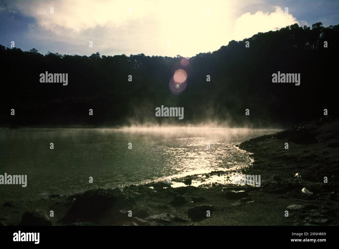 The crater lake of Mount Patuha volcano, which is popularly known as ...
