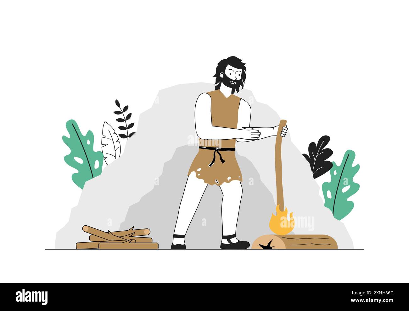 Stone age man Cut Out Stock Images & Pictures - Alamy