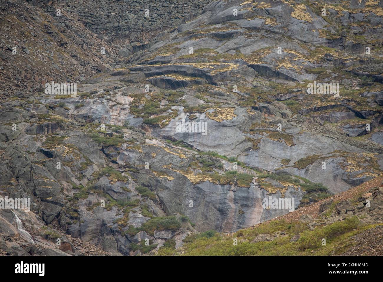 Scenic mountain, rock side views seen in Tombstone Territorial Park in ...
